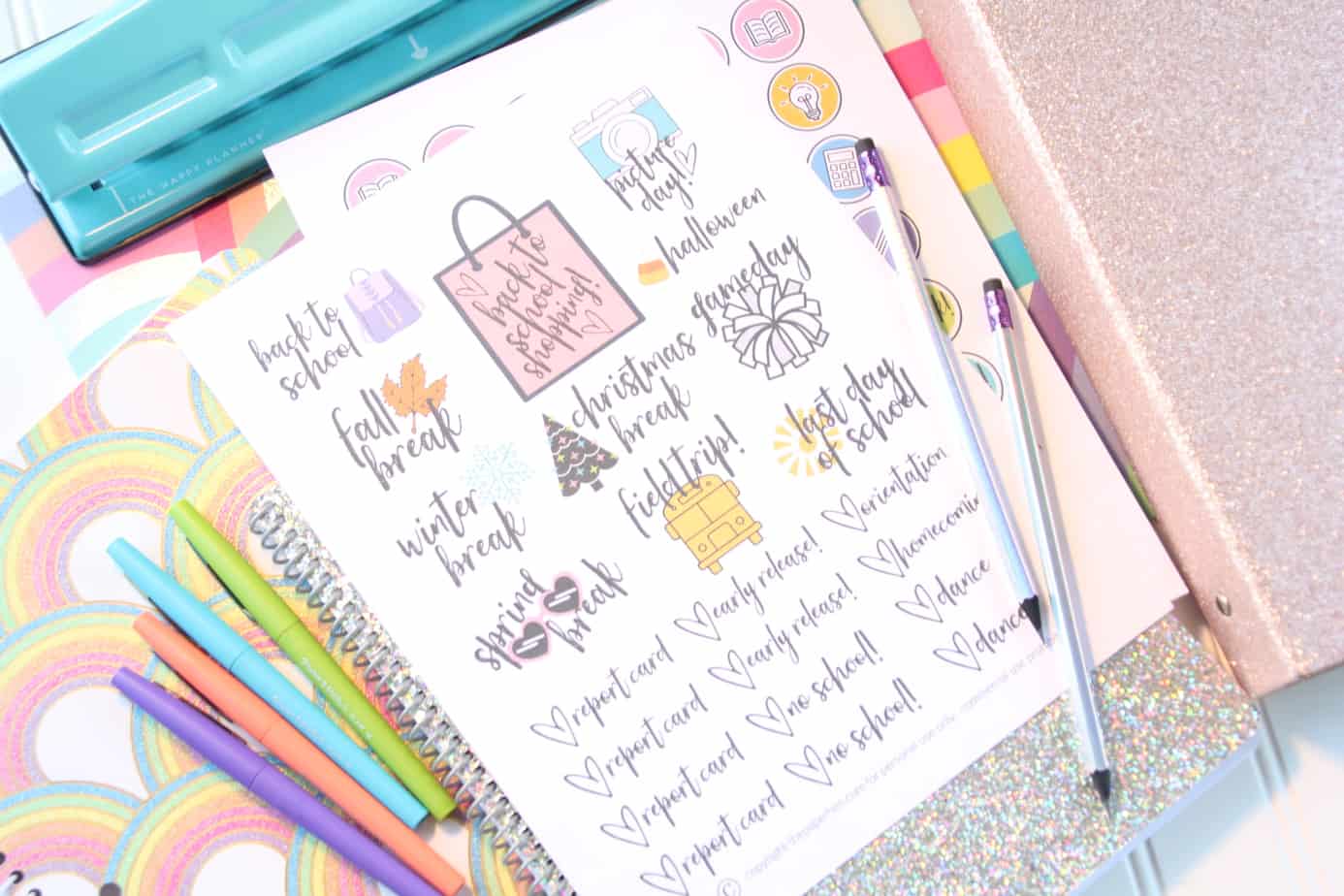 FREE Printable Back to School Planner Stickers for Teachers & Students ...