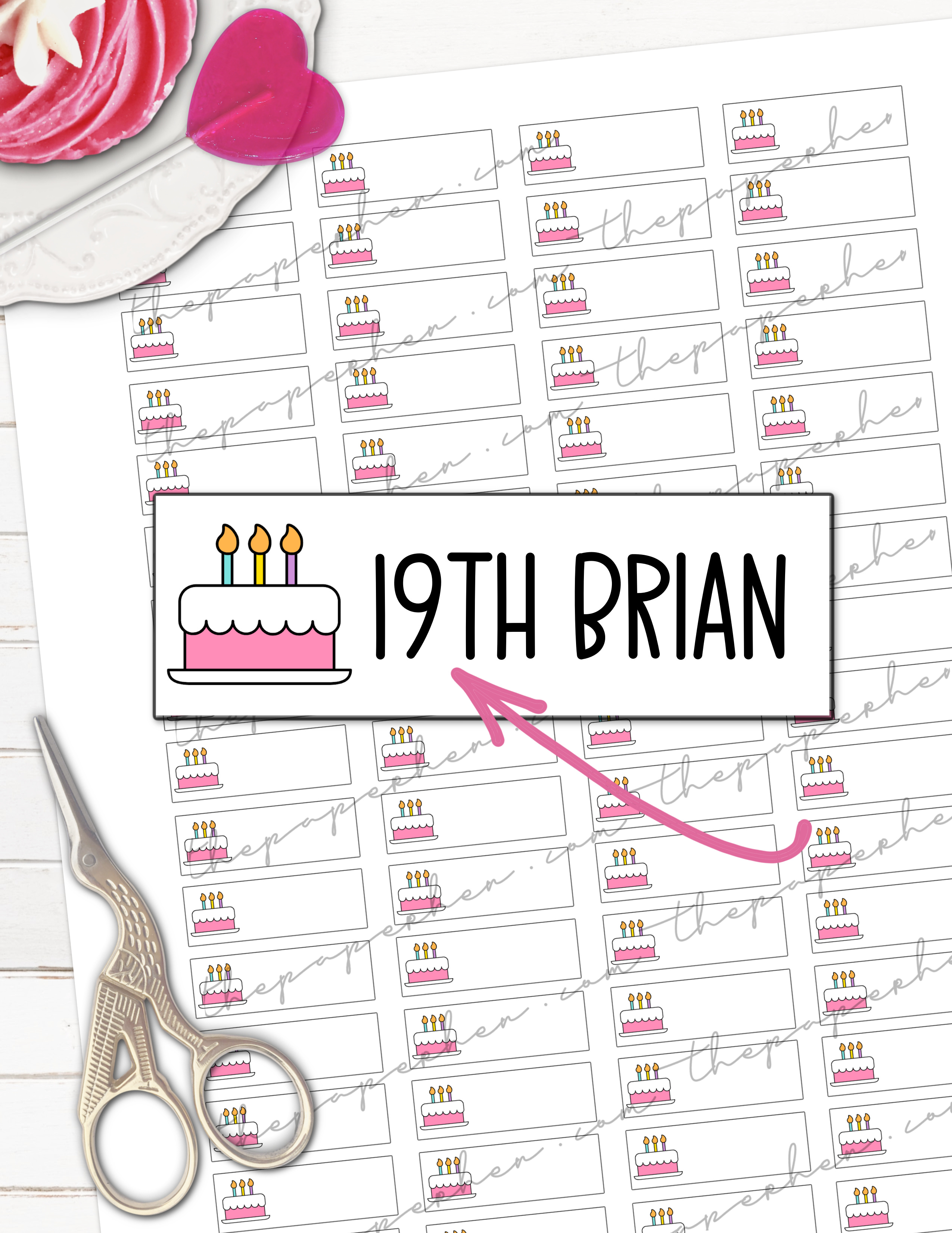 Cute & Colorful Birthday Reminder Stickers for Your Planner or Calendar ...
