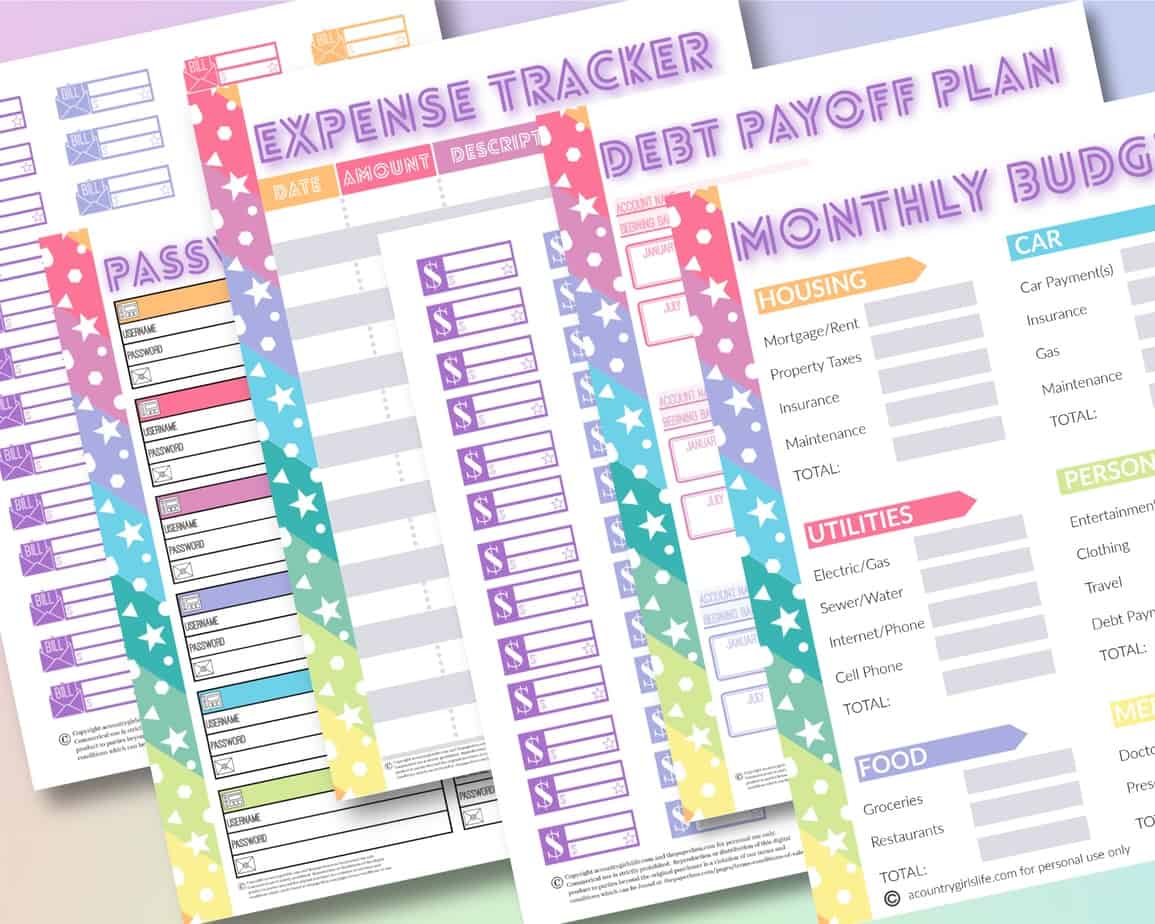 FREE Printable Planner Inserts for {ANY} Size Planner! - A Country Girl ...