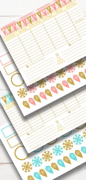 FREE Printable Christmas Weekly Planner + Planner Decorating Stickers ...