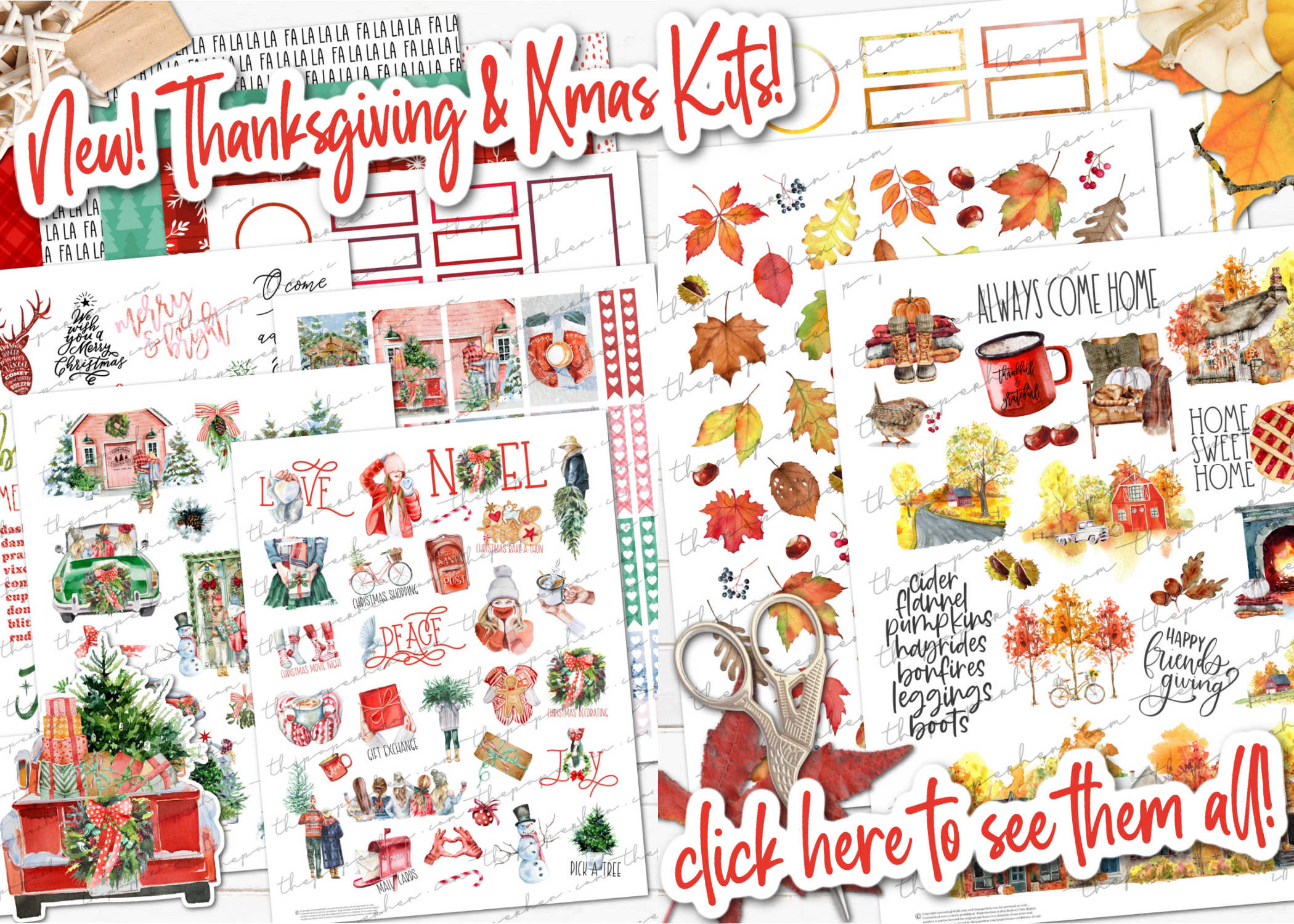 FREE Printable Thanksgiving Stickers for Planners & Crafting - A ...