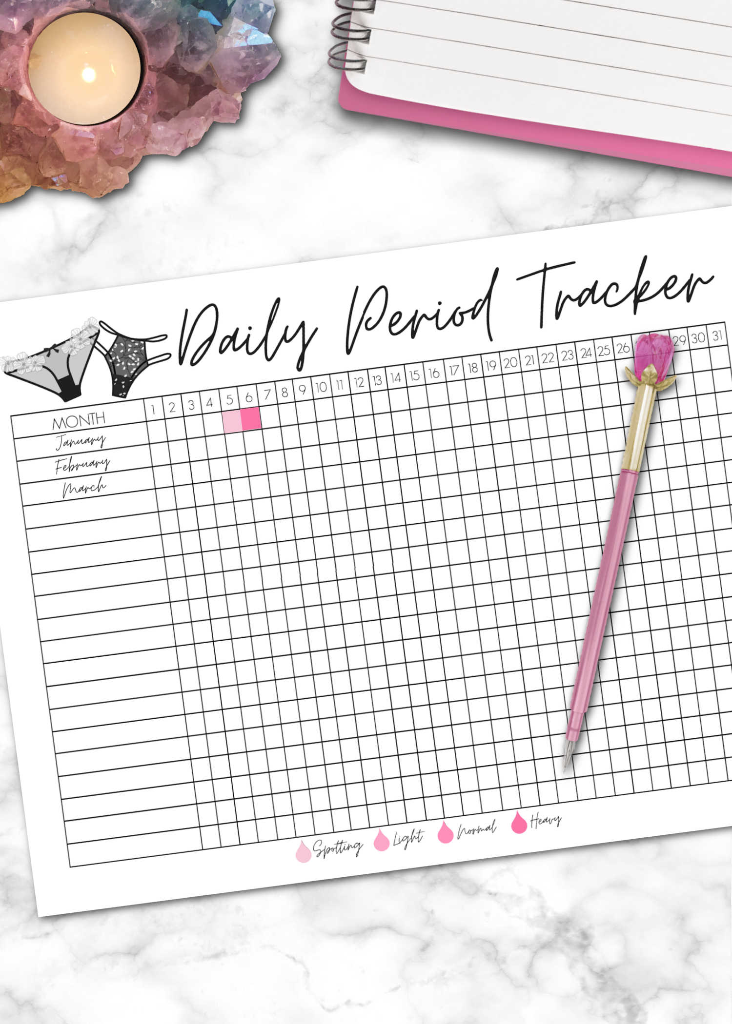 FREE Printable Period Tracker & STICKERS {CUTE!} - A Country Girl's Life