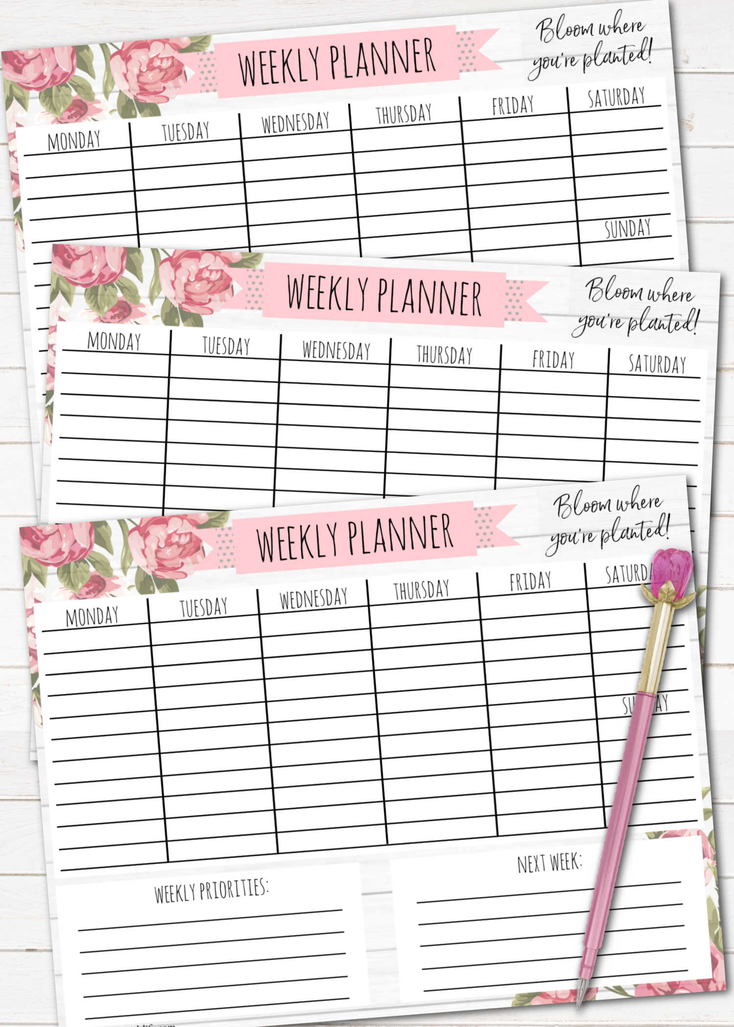 Free Printable Weekly Calendar Planner {CUTE!} - A Country Girl's Life