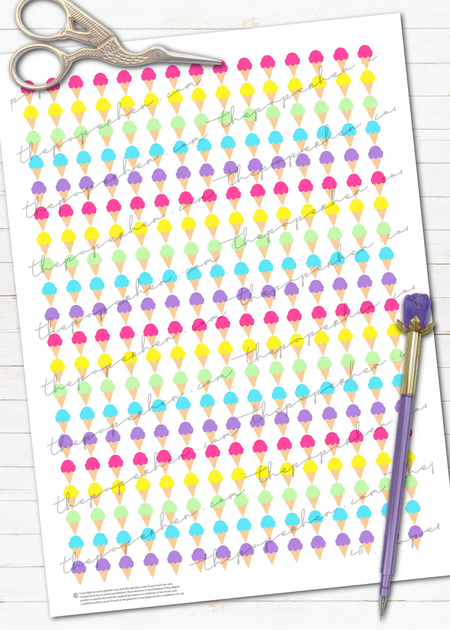 FREE Printable Summer Washi Tape - A Country Girl's Life