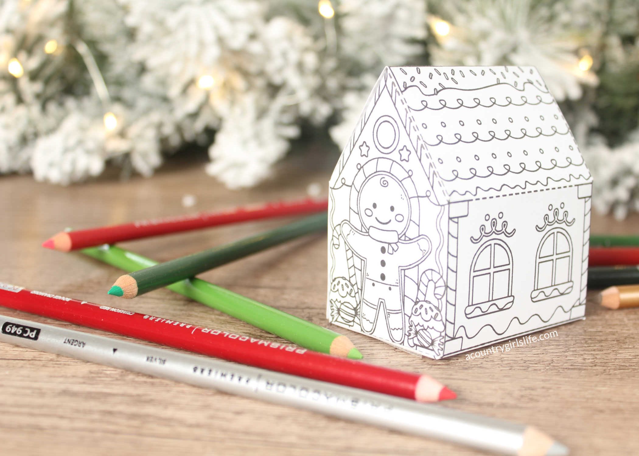 Gingerbread House to Color (FREE 3D Printable) - A Country Girl's Life