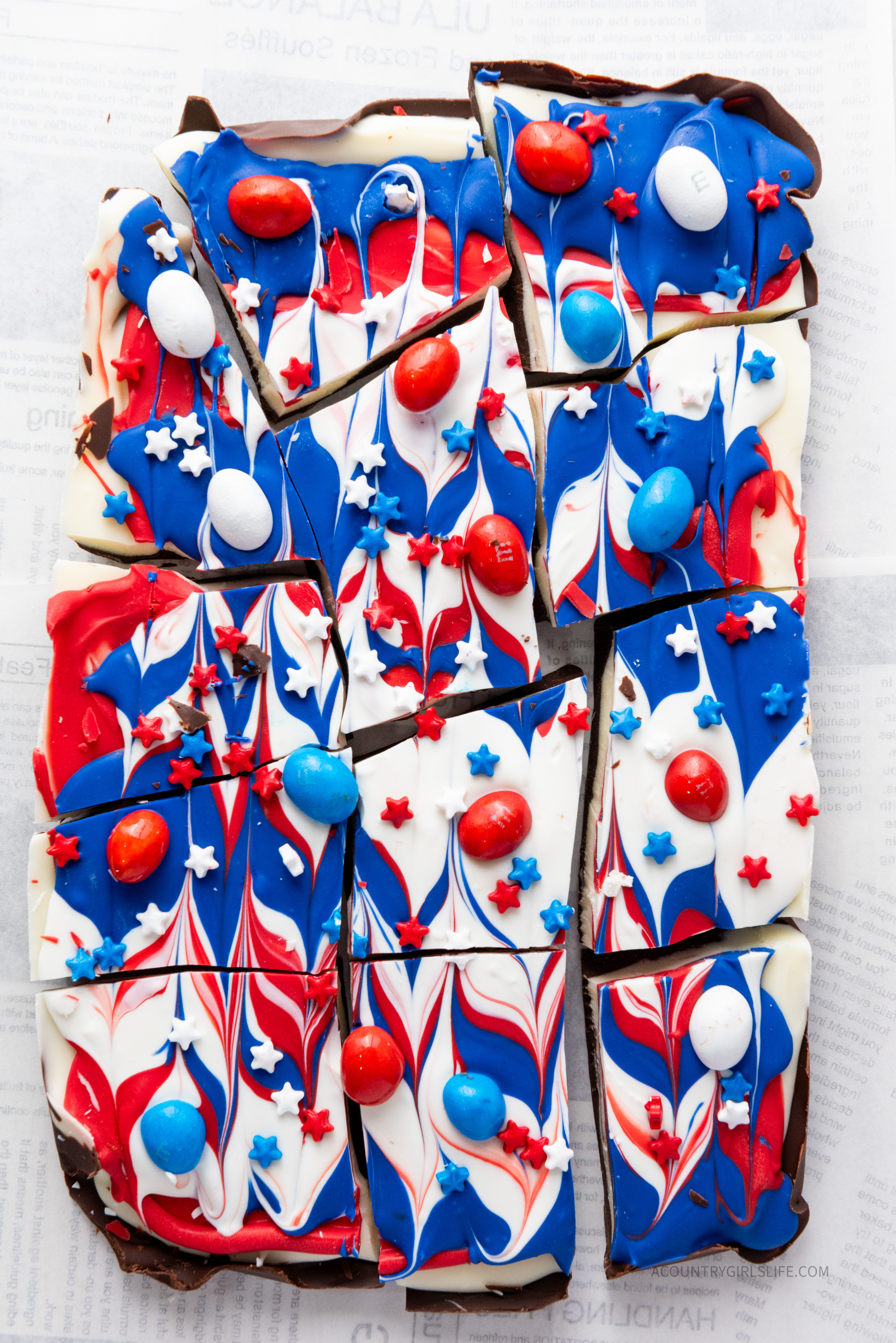 Red White and Blue Bark Candy {EASY Recipe!} - A Country Girl's Life