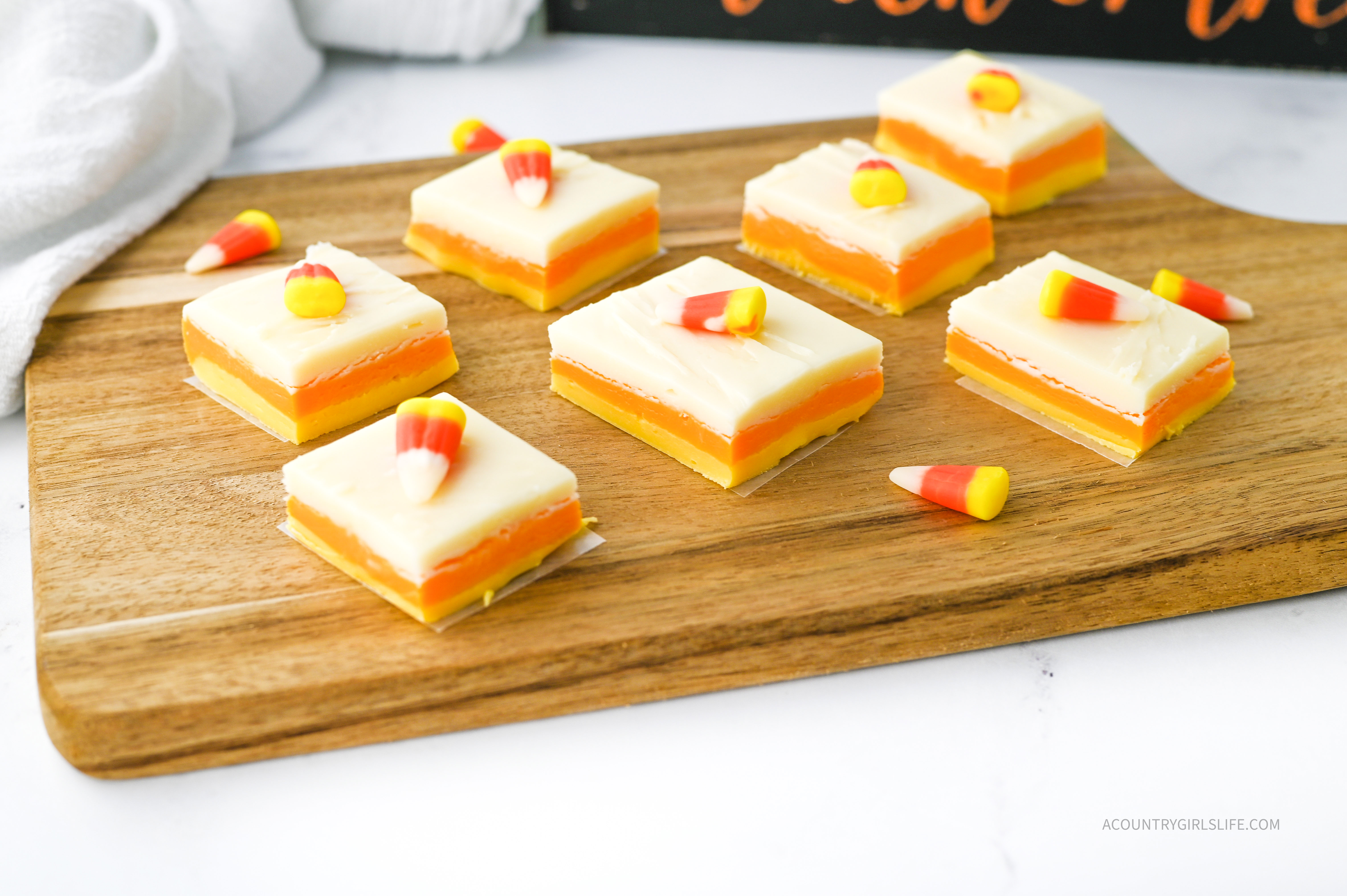 Candy Corn Fudge - EASY NO BAKE! - A Country Girl's Life